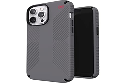 Speck Presidio2 Grip Case for Apple iPhone 13 Pro- Polycarbonate,Shock-Absorbent, Graphite Grey and Black