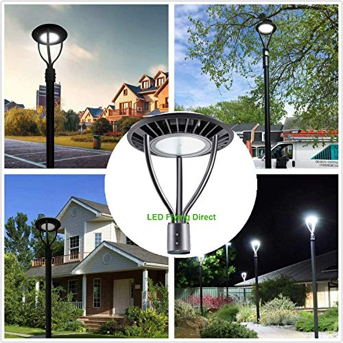 LED Circular Post Top Pole Lights 100W, Photocell Optional, 13000LM (500W Equiv.) LED Garden Area Lights for Pathway School Street Light