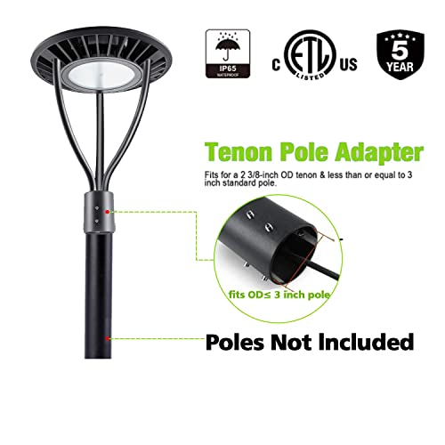 LED Circular Post Top Pole Lights 100W, Photocell Optional, 13000LM (500W Equiv.) LED Garden Area Lights for Pathway School Street Light