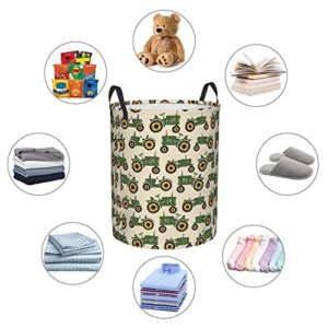 Tractor Car Waterproof Foldable Laundry Basket Hamper Laundry Basket Storage Bag with Durable Handle for Office Bedroom Clothes Toys Gift Basket Medium