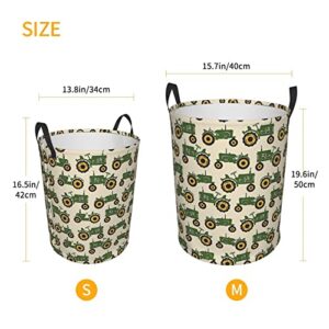 Tractor Car Waterproof Foldable Laundry Basket Hamper Laundry Basket Storage Bag with Durable Handle for Office Bedroom Clothes Toys Gift Basket Medium