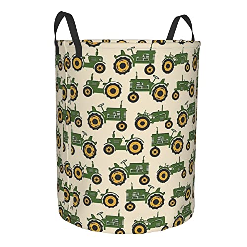 Tractor Car Waterproof Foldable Laundry Basket Hamper Laundry Basket Storage Bag with Durable Handle for Office Bedroom Clothes Toys Gift Basket Medium