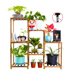 bonviee corner plant stand indoor, 5 tier 7potted plant shelf for multiple plants indoor outdoor, corner plant stand flower holder for garden, window, balcony and living room-7 potted