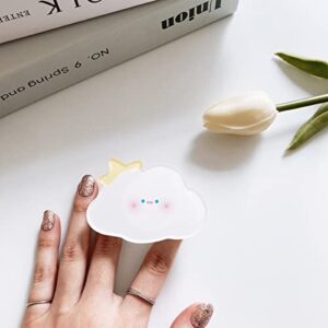 ONLYOU GRIPTOK Phone Grip Holder Hand Korea Simple Cute Stylish Smartphone Stand Design Cloud Cloud Unique (White)