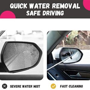 Portable Retractable Rear-View Mirror Wiper, Length Up to 98cm, Car Snow Scraper and Brush Shovel, Waterproof Anti-Fog Glass Mirror Cleaning Supplies (Black)