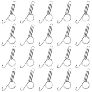 20 pieces spring door latch for rabbit cages door metal finger spring latch hook for fixing pet wire cage rabbit birds bunny rodents guinea pig hamster parrot hedgehog cage door (2.87 x 0.9 inch)