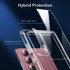 ESR Metal Kickstand Case Compatible with Samsung Galaxy S22 Ultra (6.8 Inch) (2022), Versatile Patented Kickstand, Crystal Clear Scratch-Resistant Back Cover, Clear