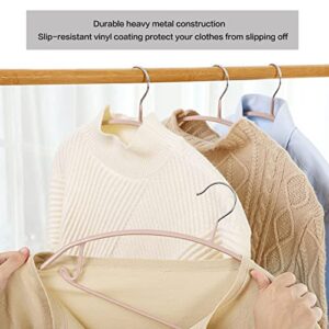 YQMY Standard Hangers Clothes Hanger,No Bump Hangers Rubber Coated Contour Metal Hanger, Sweater Hanger,Coat Jacket Hangers,Suit Hanger,Ultra Thin Space Saving T-Shirt Hanger (White,Heavy Duty 10)