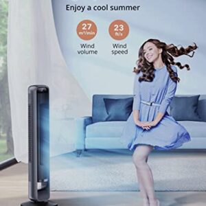 Tower Fan, 42” DC Motor Tower Fan with 28dB, 12 Speeds, 4 Modes, 90° Oscillating Fan, Night Light, 12H Timer, LED Display, Quiet Cooling Bladeless Fan with Remote for Bedroom Living Room Office