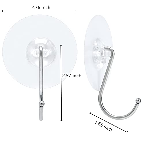 Large Adhesive Hooks 22lb (Max), 12 Pack Transparent Waterproof Big Wall Hook for Hanging Heavy Duty, Rustproof Stainless Steel Towel and Coats Hooks for Kitchen, Bathroom, Home and Office