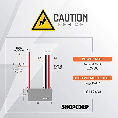 SHOPCORP 12VDC Variable Density Plasma Negative Ion Generator Module – Portable Air Ionizer