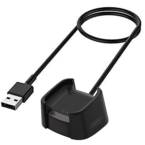 Emilydeals Charger for Fitbit Versa/Versa Lite, Replacement USB Charging Dock with 3.3ft Cable Cord for Fitbit Versa Lite, Versa Smartwatch (Black)