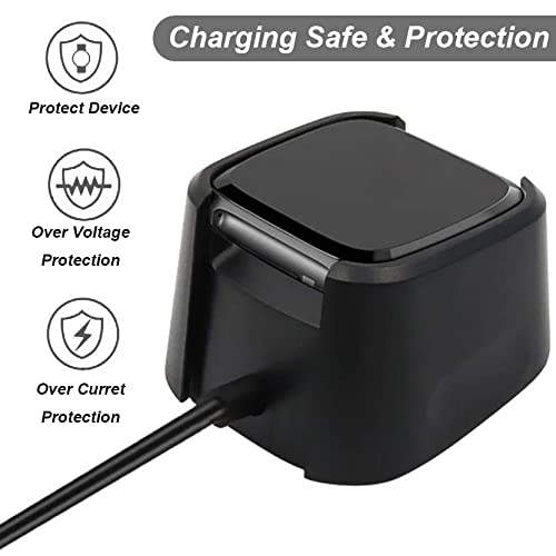 Emilydeals Charger for Fitbit Versa/Versa Lite, Replacement USB Charging Dock with 3.3ft Cable Cord for Fitbit Versa Lite, Versa Smartwatch (Black)