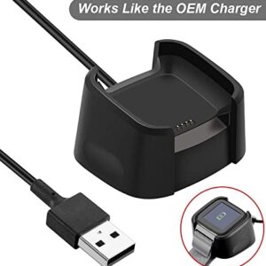 Emilydeals Charger for Fitbit Versa/Versa Lite, Replacement USB Charging Dock with 3.3ft Cable Cord for Fitbit Versa Lite, Versa Smartwatch (Black)