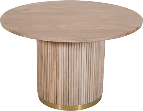 Meridian Furniture Oakhill Collection Modern | Contemporary White Oak Finish Dining Table, 48" W x 48" D x 30" H, Natural