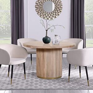 Meridian Furniture Oakhill Collection Modern | Contemporary White Oak Finish Dining Table, 48" W x 48" D x 30" H, Natural