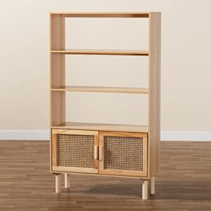 Baxton Studio Faulkner Bookcases, Beige/Natural Brown