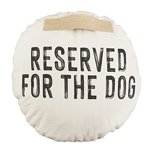 Mud Pie Lover Jute Handle Pillow, 18" Dia, Reserved for The Dog