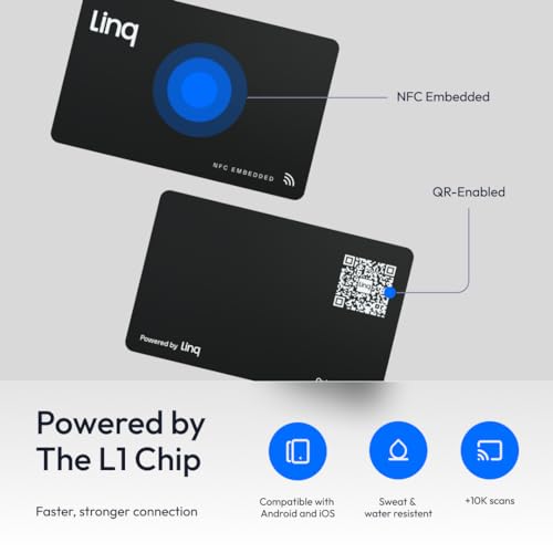 Linq Digital Business Card - Smart NFC Contact and Networking Card (Matte Black)