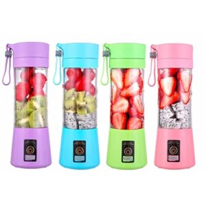 Portable Mixer Multifunctional USB Electric Blender Food Smoothie Maker Blender Stirring Rechargeable 6-leaf Fruit Juicer Cup (pink)