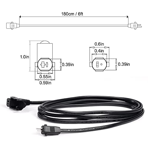 Sopito 6.6 Feet (2 M) Extension Cord for Lift Chair or Power Recliner, Replacement Power Supply Cable for Okin Limoss Lazboy Pride Catnapper etc