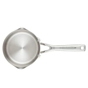 KitchenAid 3-Ply Base Stainless Saucepan with Pour Spouts, 1.5 Quart, Brushed Stainless Steel