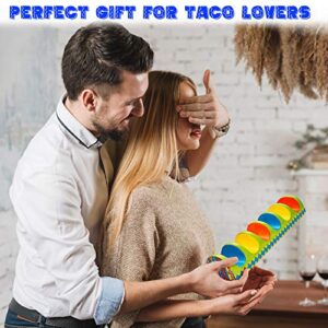 Ceramic Taco Holder Stand - Colorful Handmade Taco Stand with 6 Dividers - Taco Shell Holder for Soft or Hard Taco Shells for Taco Tuesday, 14 Inches Long by 4 Inches Wide