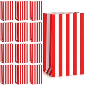 dianelhall 28 pcs red and white striped bag circus carnival treat bags party favor gift stripes candy goodie kraft paper for christmas valentines birthday