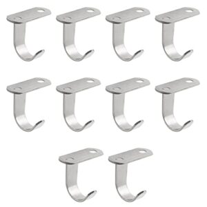 ldexin 10pcs screw mount ceiling hooks stainless steel wall hooks towel robe clothes hook under-shelf coat hooks hanging hooks