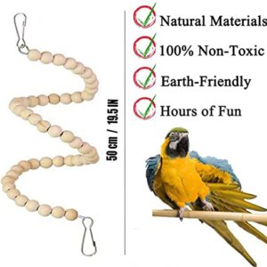 8 Pcs Bird Toy Parrot Swing Chewing Toys- Hanging Wooden Swing Chewing Toy Bells, Ladder Swing for Small Parrots, Macaws, Parakeets, Conures, Cockatiels, Love Birds (011)