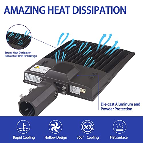 OSTEK 150W LED Parking Lot Light 21,000 LM (140lm/w) 4000K LED Pole Light Outdoor Area Street Lighting [600-700W HID/HPS Equiv.] Adjustable Direct Arm- Commercial Shoebox Light 100-277V,UL&DLC Listed