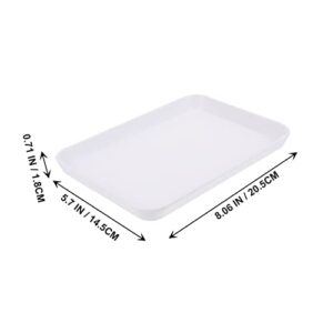 Rectangular Serving Tray 4pcs Decorative Serving Tray Melamine Snack Tray Plate Fruit Serving Tray Tea Drink Platter for Coffee Food Breakfast Dinner (White) Dining Tray