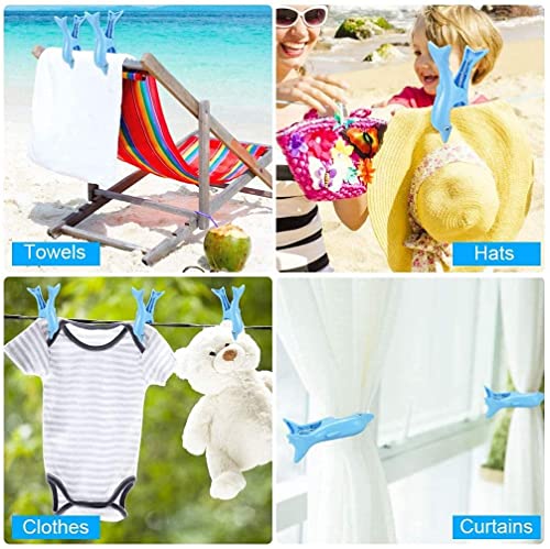 SCNWQ 6PCS Beach Towel Clips Outdoor Fashion Style Towel Holders for Beach Chairs or Pool Fence During Your Cruise-Beach Vacation Essentials to Keep Your Cloth or Towel from Blowing.