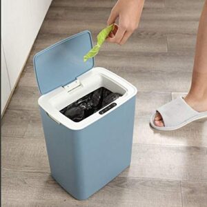 Automatic Trash Can, Non-Touch Sensor Plastic Garbage Bin 3.7 Gallon/14 L Waste Basket for Bathroom Kitchen Office(Blue)