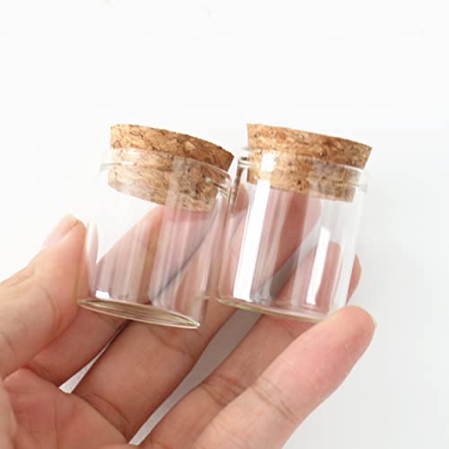 Bottlemaxjar 24PCS 25x30x35mm 12ml Glass Bottle Stopper Vials Small Glass Jars with Cork Storage Decorative Bottle