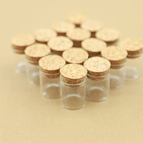 Bottlemaxjar 24PCS 25x30x35mm 12ml Glass Bottle Stopper Vials Small Glass Jars with Cork Storage Decorative Bottle