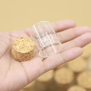 Bottlemaxjar 24PCS 25x30x35mm 12ml Glass Bottle Stopper Vials Small Glass Jars with Cork Storage Decorative Bottle