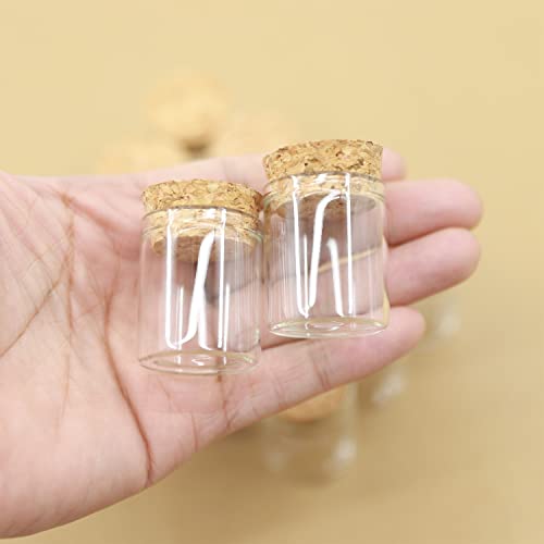 Bottlemaxjar 24PCS 25x30x35mm 12ml Glass Bottle Stopper Vials Small Glass Jars with Cork Storage Decorative Bottle