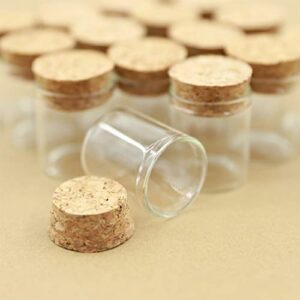 Bottlemaxjar 24PCS 25x30x35mm 12ml Glass Bottle Stopper Vials Small Glass Jars with Cork Storage Decorative Bottle