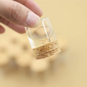 Bottlemaxjar 24PCS 25x30x35mm 12ml Glass Bottle Stopper Vials Small Glass Jars with Cork Storage Decorative Bottle