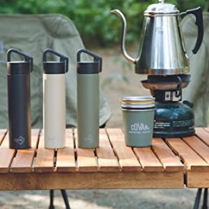 Poketle Personal Insulated Bottle with Hanging Carabiner, Outdoor Portable Bottle, Tall 180ml, Charcoal Gray