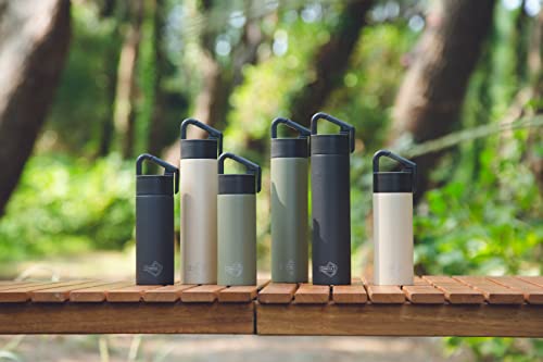 Poketle Personal Insulated Bottle with Hanging Carabiner, Outdoor Portable Bottle, Tall 180ml, Charcoal Gray