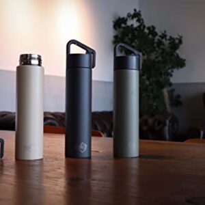 Poketle Personal Insulated Bottle with Hanging Carabiner, Outdoor Portable Bottle, Tall 180ml, Charcoal Gray