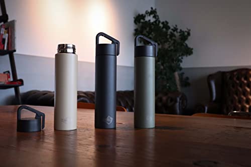 Poketle Personal Insulated Bottle with Hanging Carabiner, Outdoor Portable Bottle, Tall 180ml, Charcoal Gray