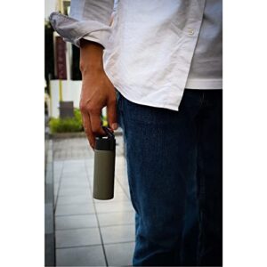 Poketle Personal Insulated Bottle with Hanging Carabiner, Outdoor Portable Bottle Tumbler, Small 120ml, Olive