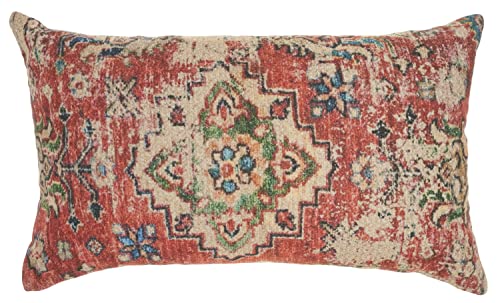 Nicole Curtis Pillow Persian Medallion Rust 14" X 24" Throw Pillow