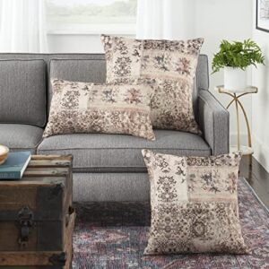 Nicole Curtis Pillow Persian Patchwork Grey/Multi 14" X 24" Throw Pillow