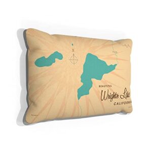 Wrights Lake California Canvas Throw Pillow for Couch or Sofa at Home & Office by Lakebound 13" x 19".