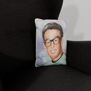 Buddy Holly Canvas Throw Pillow for Couch or Sofa at Home & Office by Artist Mike Bennett 13" x 19".