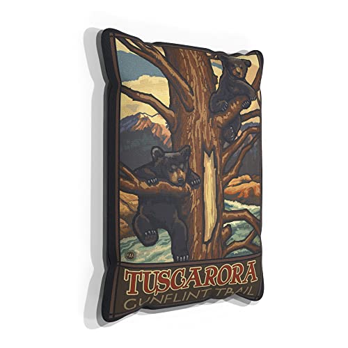 Tuscarora Gunflint Trail Minnesota Two Bear Cubs Canvas Throw Pillow for Couch or Sofa at Home & Office from Travel Artwork by Artist Paul A. Lanquist 13" x 19".